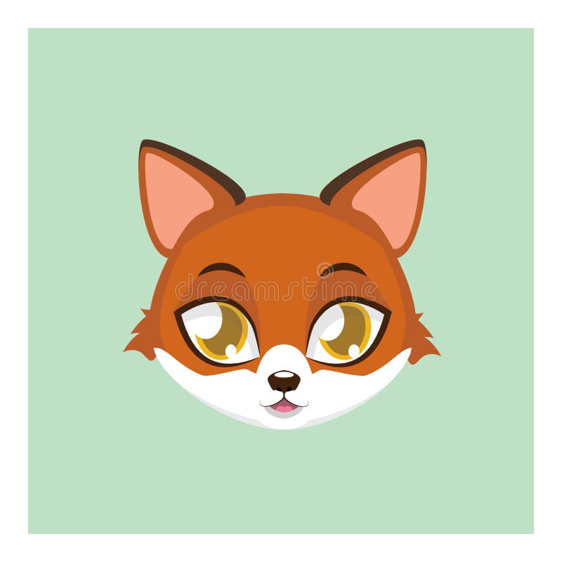 Cute Fox Avatar with Flat Colors Stock Vector - Illustration of nature ...