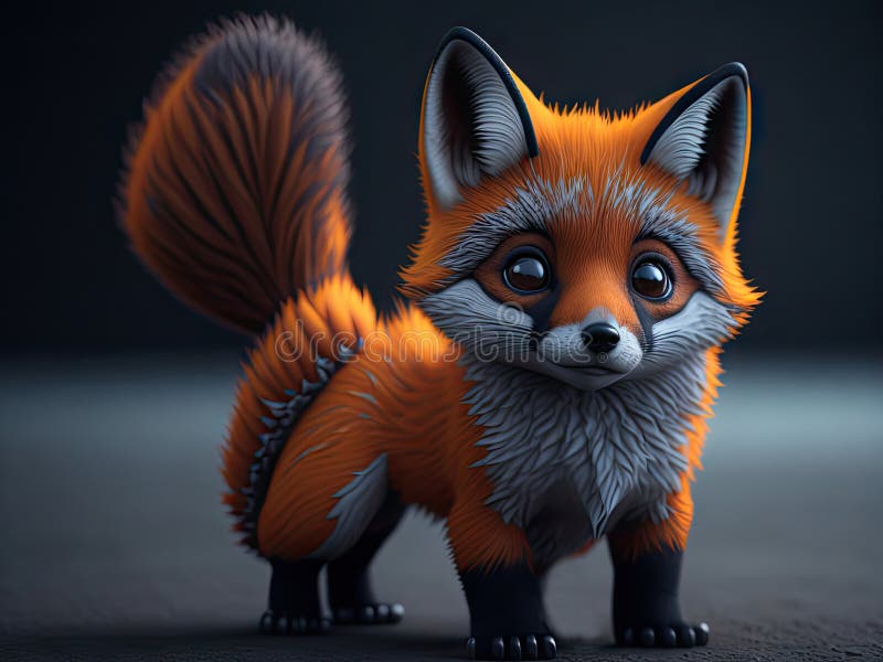 Cute Fox Baby. Ai Generative Stock Illustration - Illustration of ...