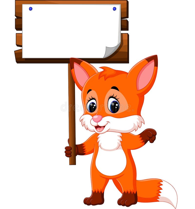 Cute fox cartoon stock vector. Illustration of cheerful - 77980683