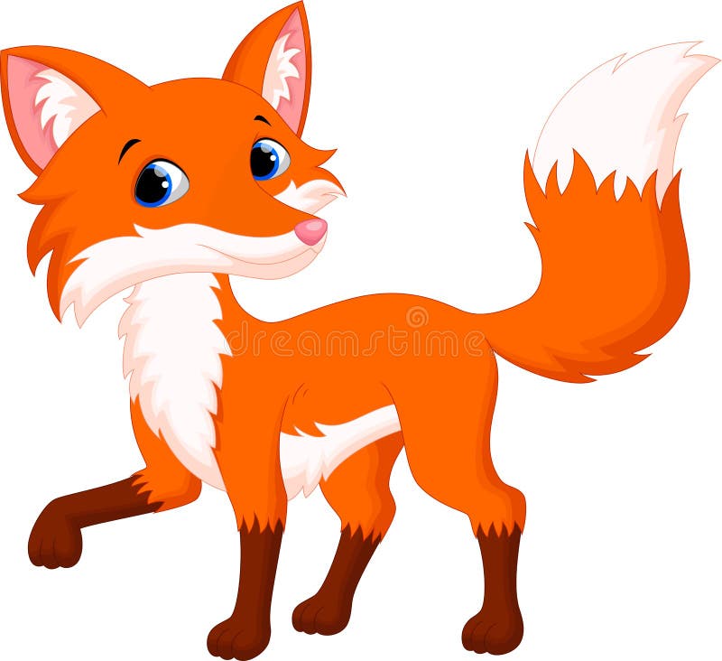 Cute Fox Cartoon Stock Illustration - Image: 61377923