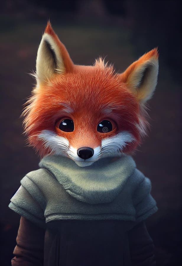 Cute fox character stock illustration. Illustration of intelligent ...