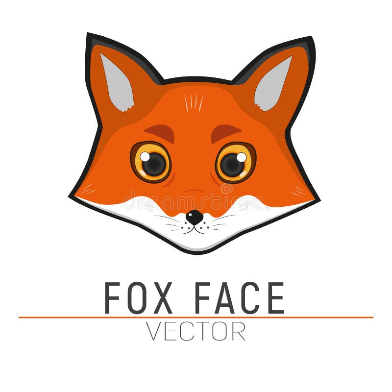 Cute fox face in vector stock vector. Illustration of chatacter - 162975838