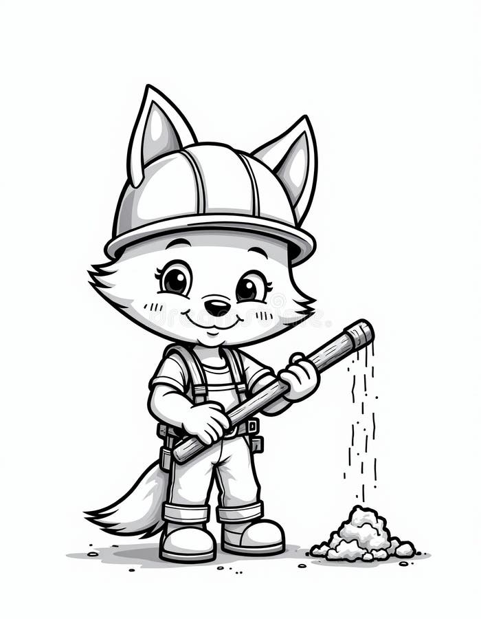 Cute Fox Construction Worker Stock Illustration - Illustration of quot ...