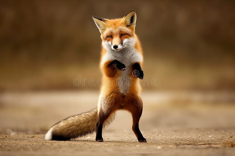 Cute Fox Dancing in the Middle of a Jungle, Road, Ground Generative AI ...