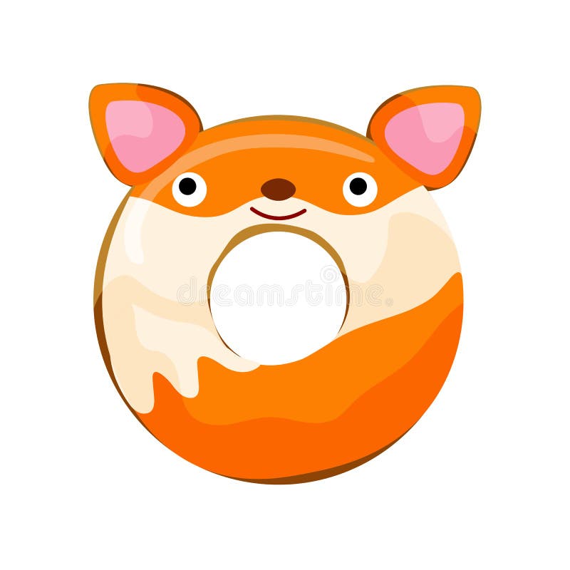 Cute Fox Donut Vector Illustration Stock Illustration - Illustration of ...