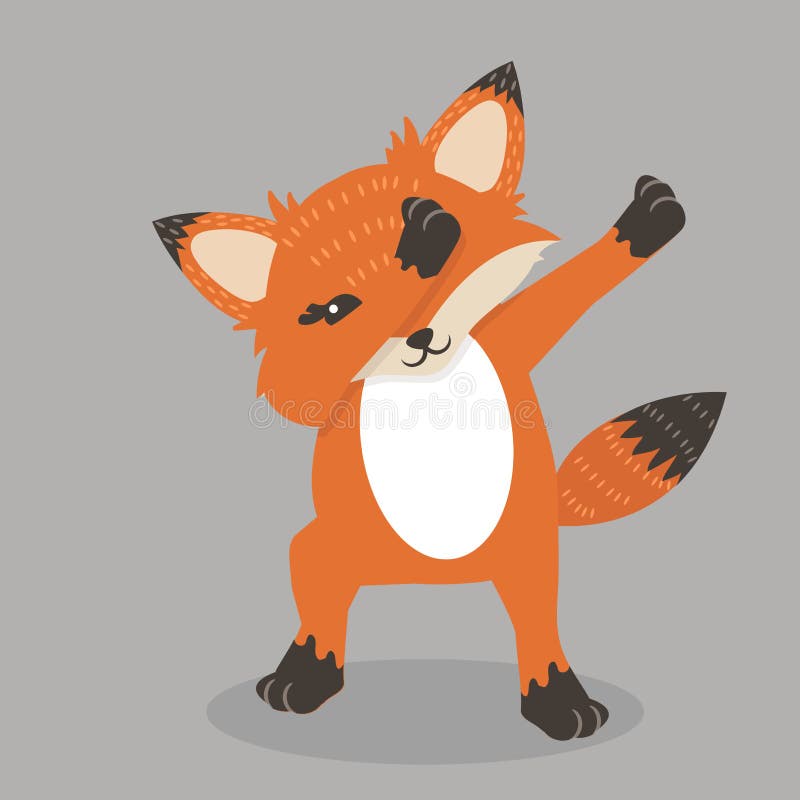 Cute Fox Dub Dancing Sign Vector Stock Vector - Illustration of ...
