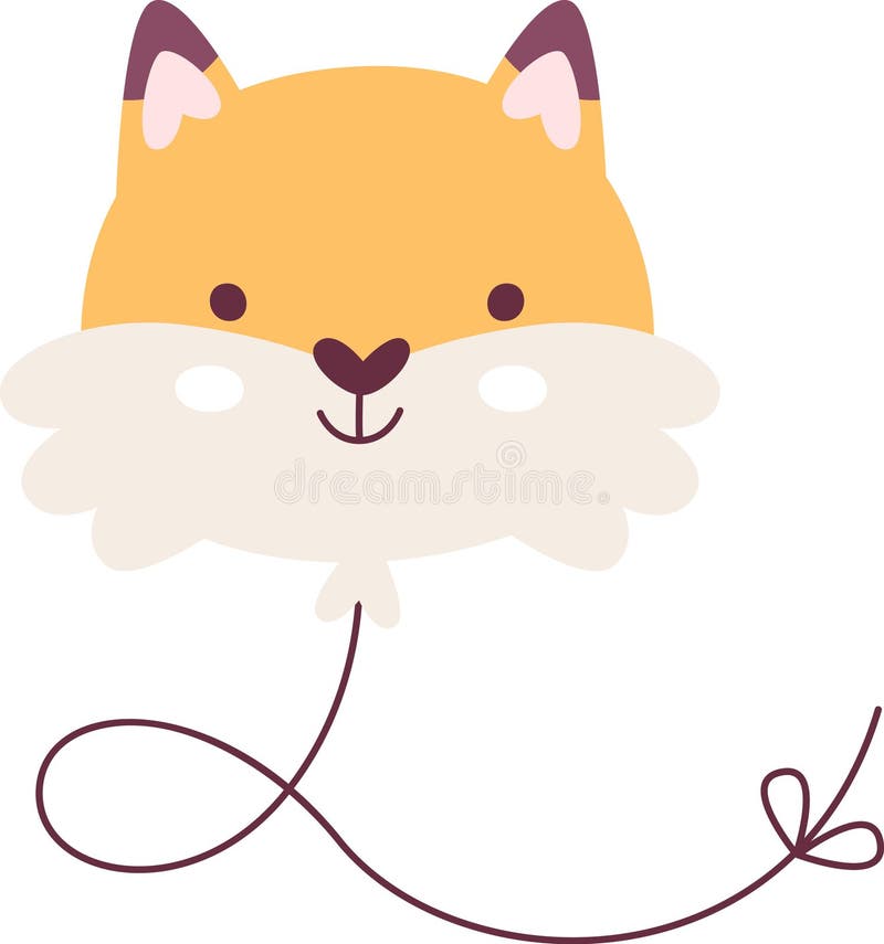 Cute Fox Face Balloon stock vector. Illustration of character - 325575733