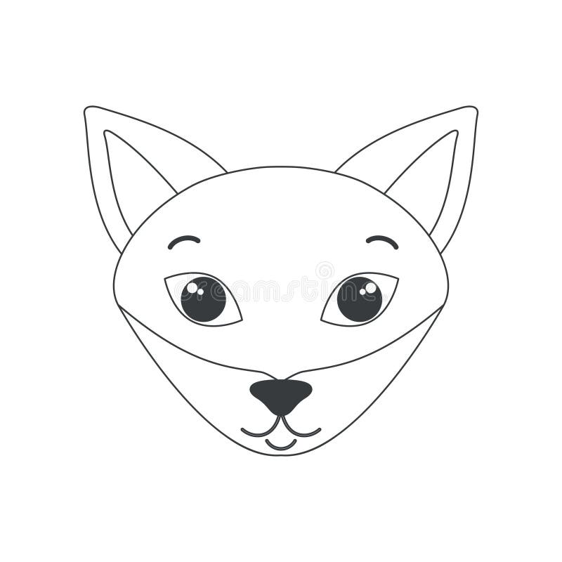 Cute Fox Face, Wild Animals Head of Simple Geometric Triangle Shape ...