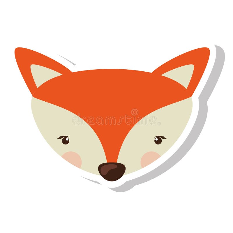 Cute fox icon stock vector. Illustration of shape, posing - 79899734
