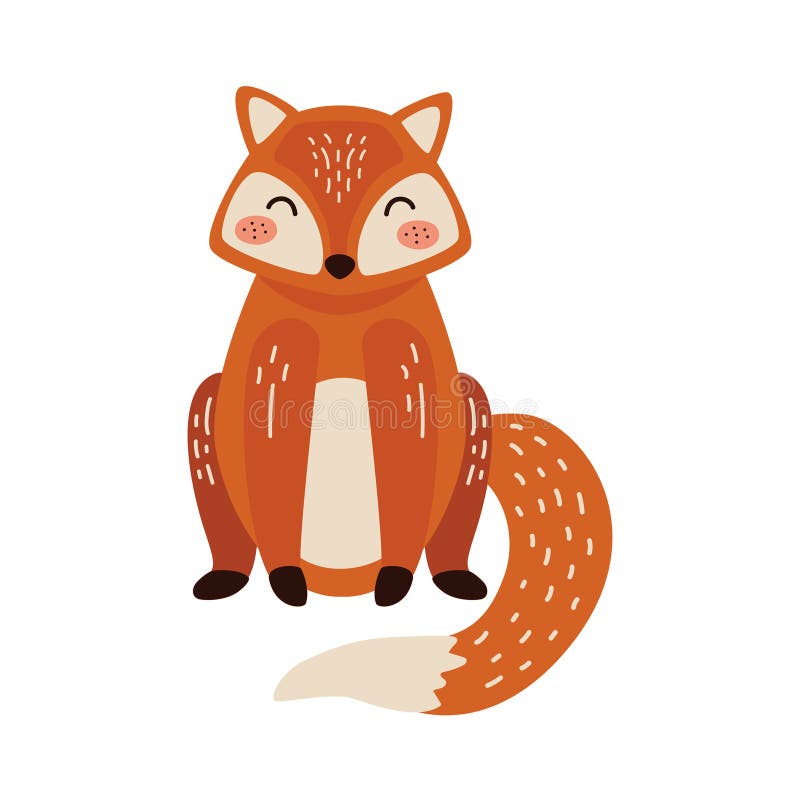 Cute fox illustration stock vector. Illustration of tail - 293214988