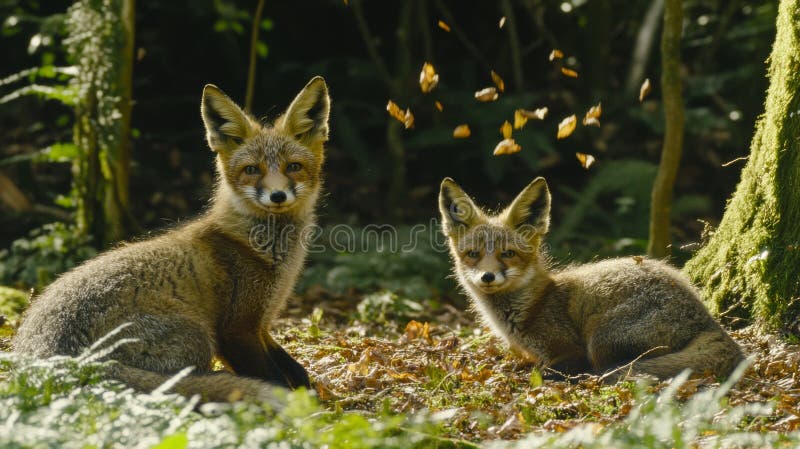 A Cute Fox Runs through Leaf Fall in Autumn, Offering a Glimpse of Wild ...