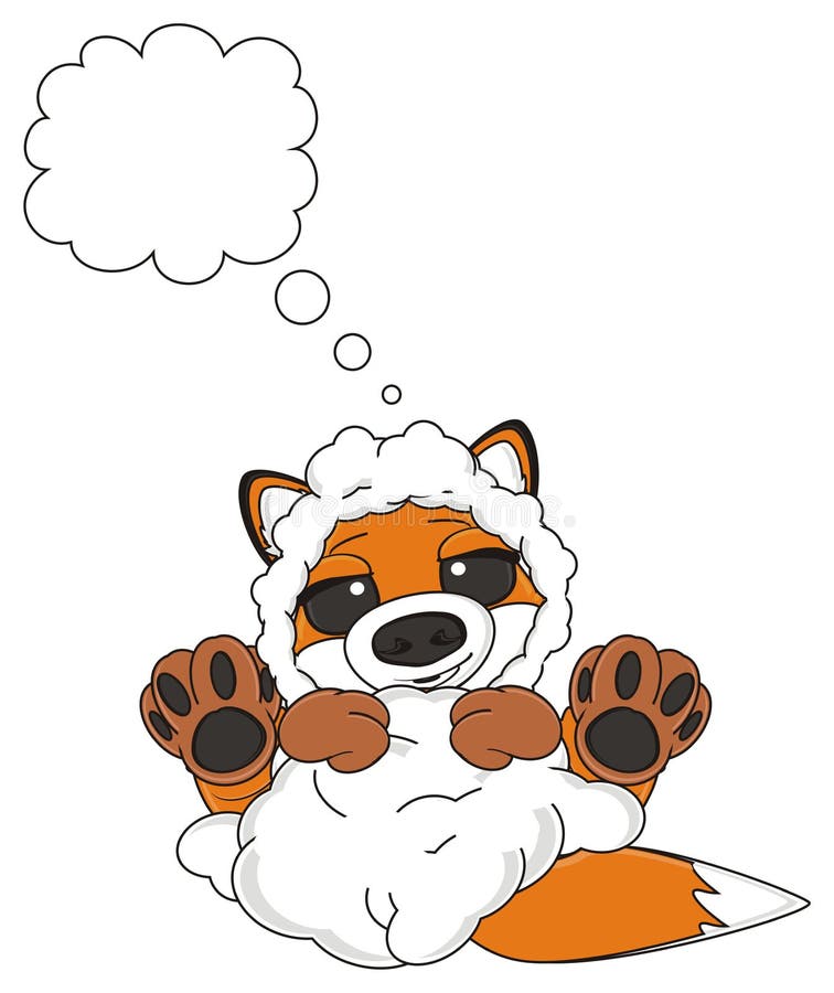 Cute fox in sheep skin stock illustration. Illustration of kind - 78158949