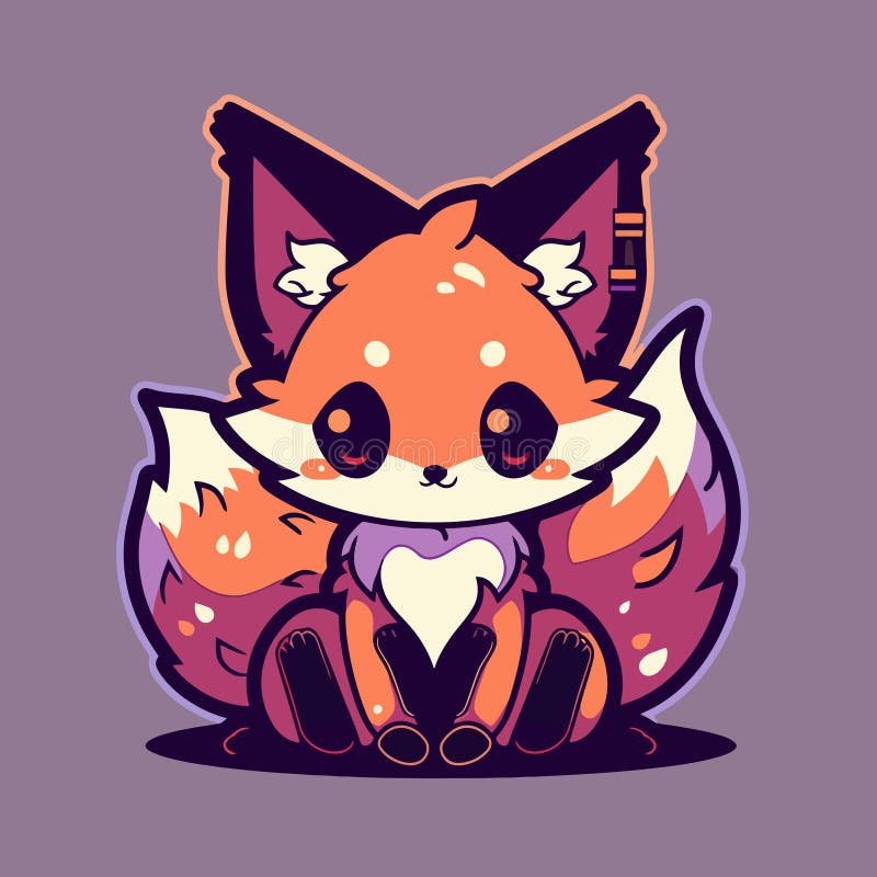 Purple Fox Logo Wallpaper