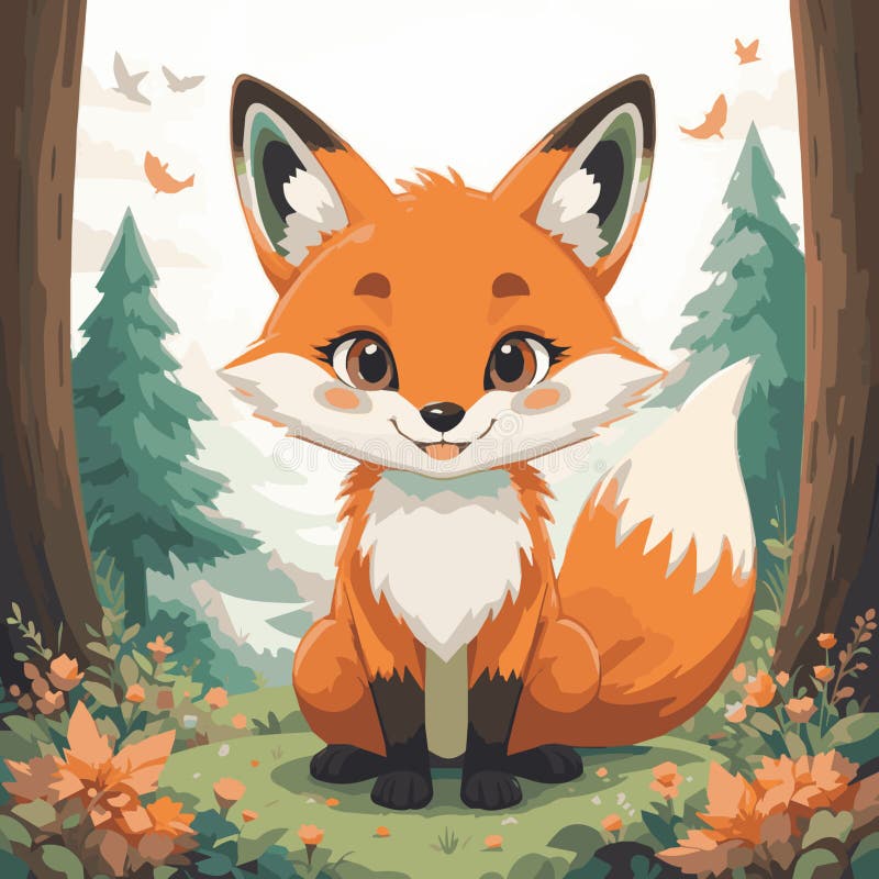 Cute Fox Standing Cartoon Vector Icon Stock Vector - Illustration of ...