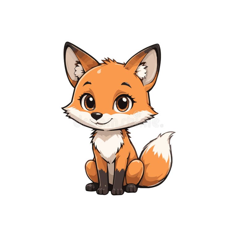 Cute Fox Standing Cartoon Vector Icon Stock Vector - Illustration of ...