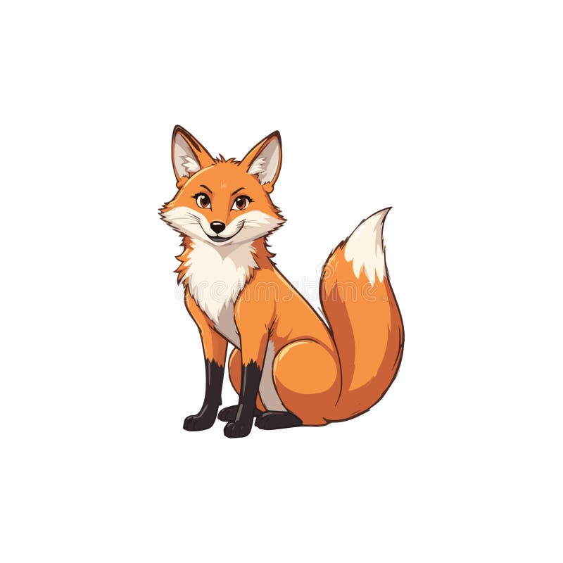 Cute Fox Standing Cartoon Vector Icon Stock Vector - Illustration of ...