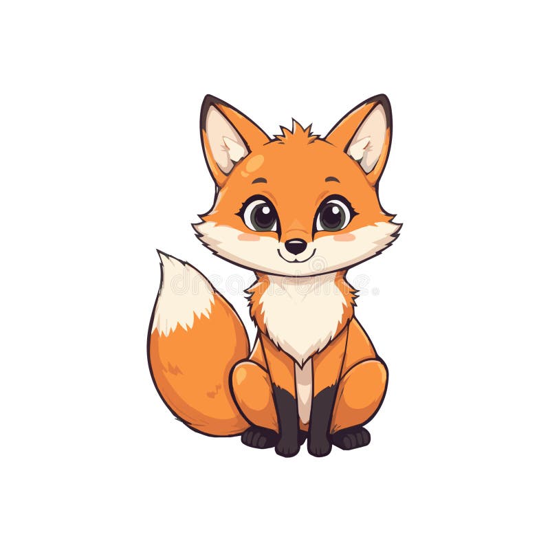 Cute Fox Standing Cartoon Vector Icon Stock Vector - Illustration of ...