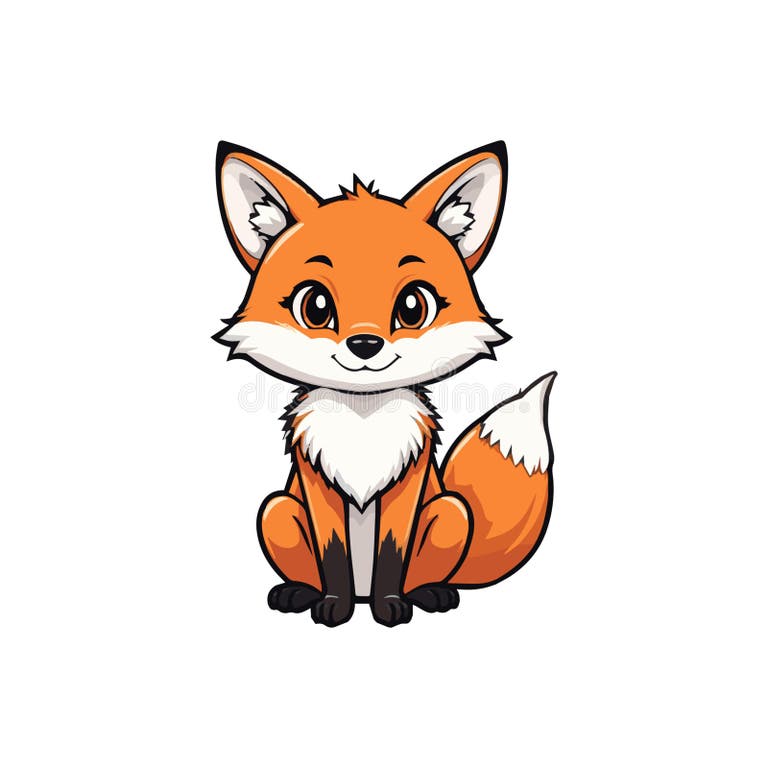 Cute Fox Standing Cartoon Vector Icon Stock Vector - Illustration of ...