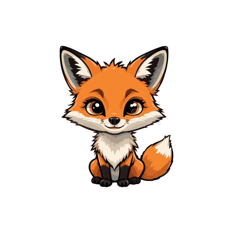 Cute Fox Standing Cartoon Vector Icon Stock Vector - Illustration of ...