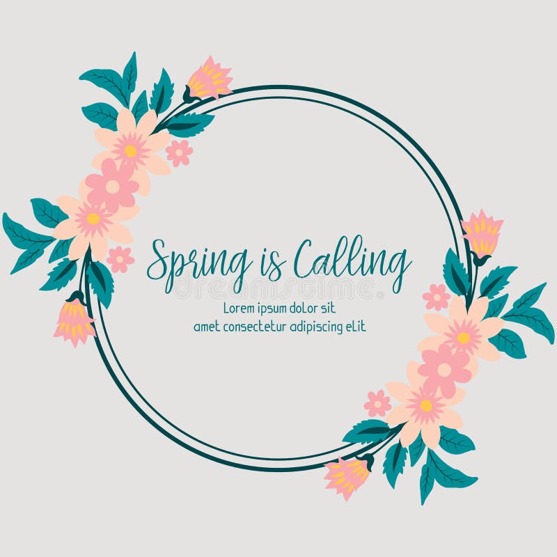 Cute Frame with Beautiful Leaf Wreath, for Spring Calling Poster Design ...