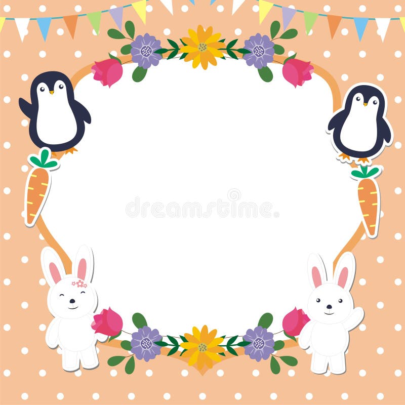 Cute Frame / Border, Cute Blank Card Invitation Stock Vector ...