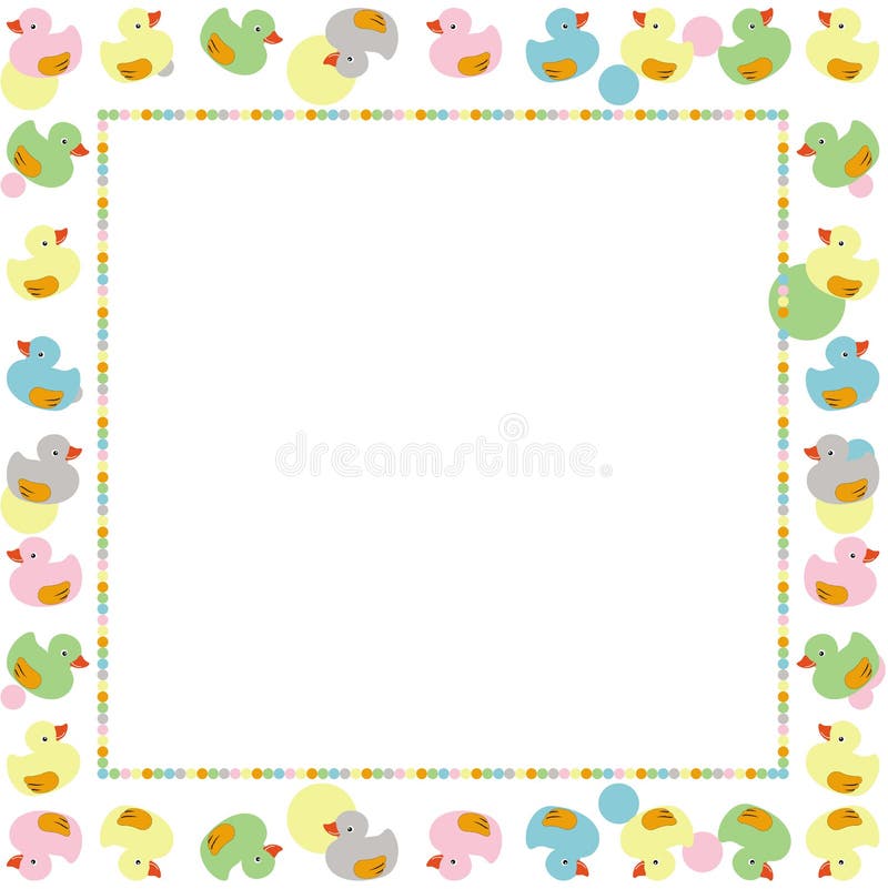 Cute Frame For Children Made With Ducks Vector Stock Vector - Image ...
