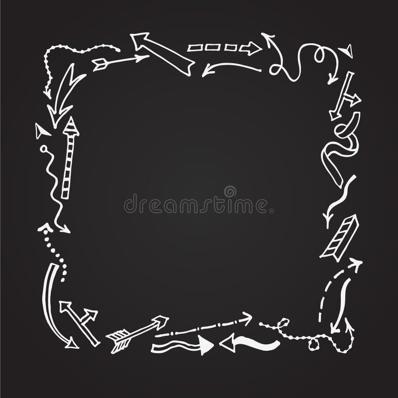Frame with Hand Drawn Arrows. Stock Vector - Illustration of symbol ...