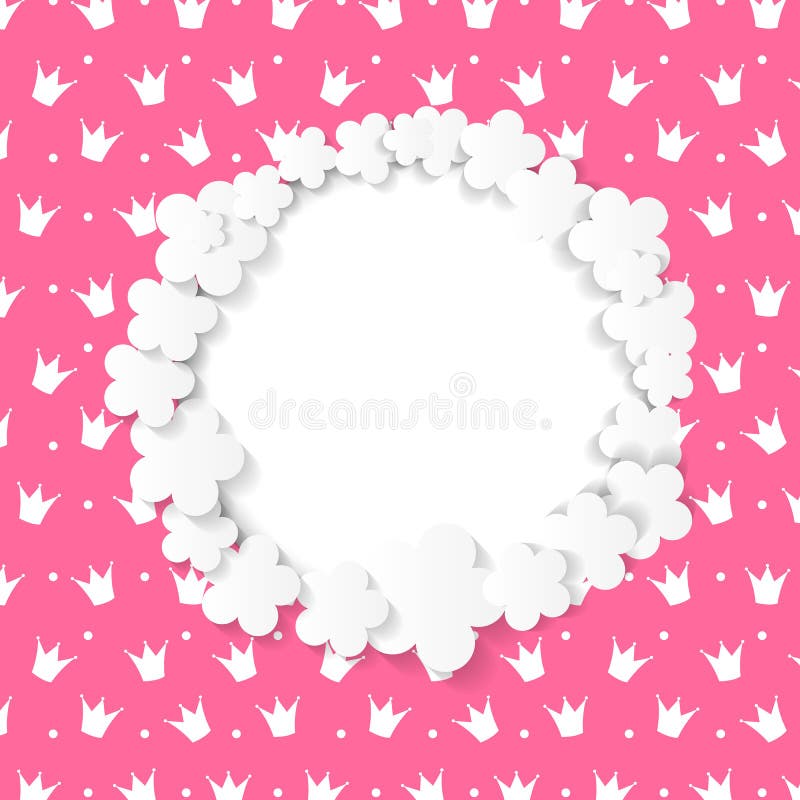 Cute Frame with Paper Flowers Vector Illustration Stock Vector ...