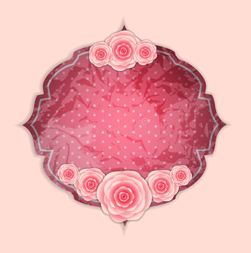 Cute Frame with Rose Flowers Vector Illustration Stock Vector ...