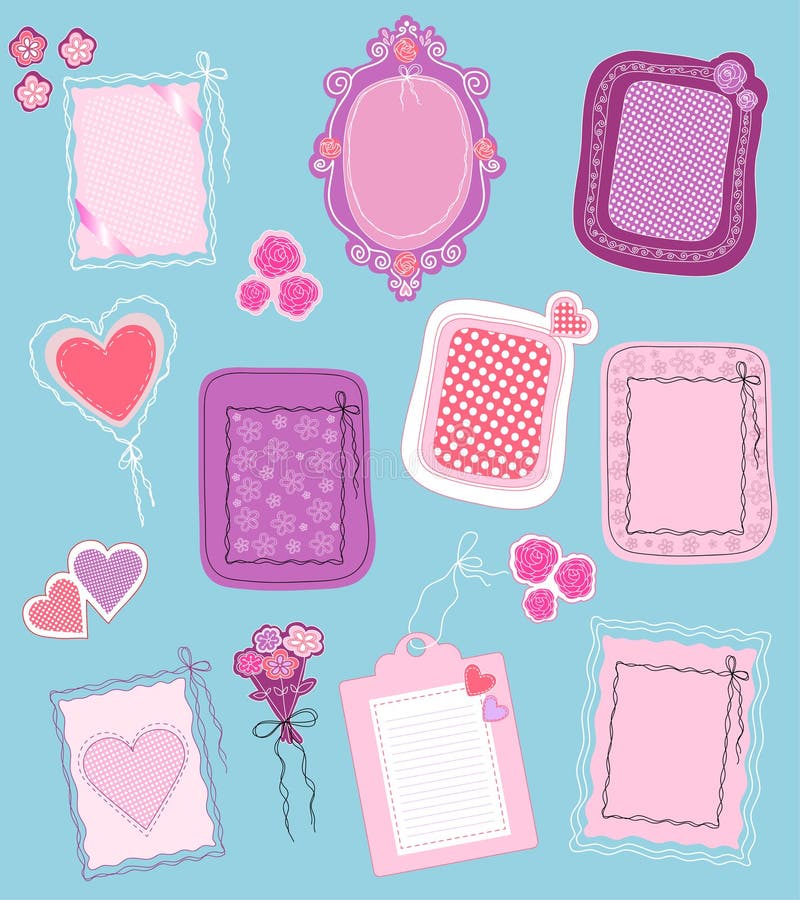 Cute frames stock vector. Illustration of dots, present - 18295604