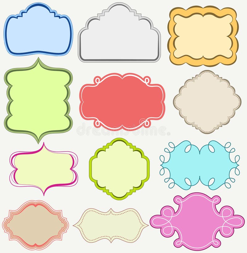 Set of cute frames stock vector. Illustration of element - 35914592