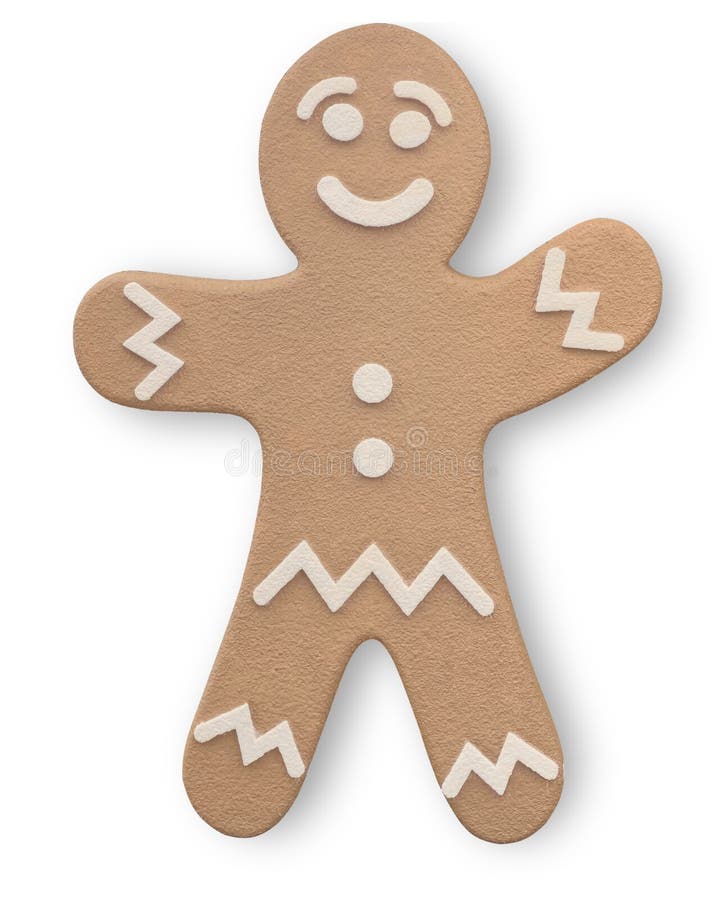 Cute Fresh Gingerbread Man Isolated on White Stock Photo - Image of ...