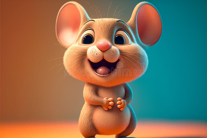 Cute Friendly Cartoon Mouse Character, Generative AI Stock Illustration ...