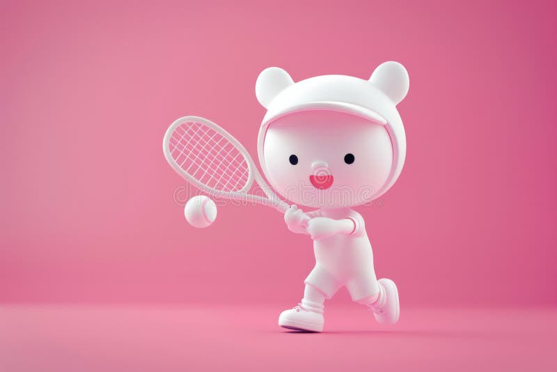 A Cute Friendly 3d Tennis Player Character. 3D Rendering Style ...