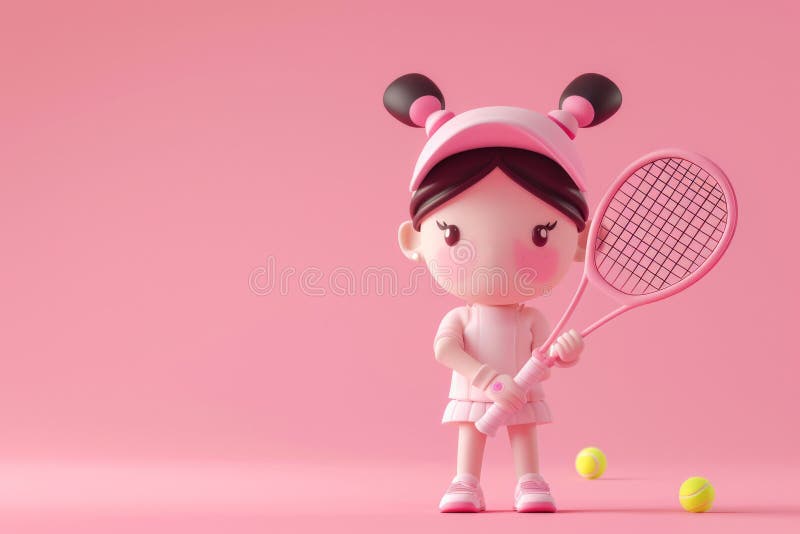 A Cute Friendly 3d Tennis Player Character. 3D Rendering Style ...