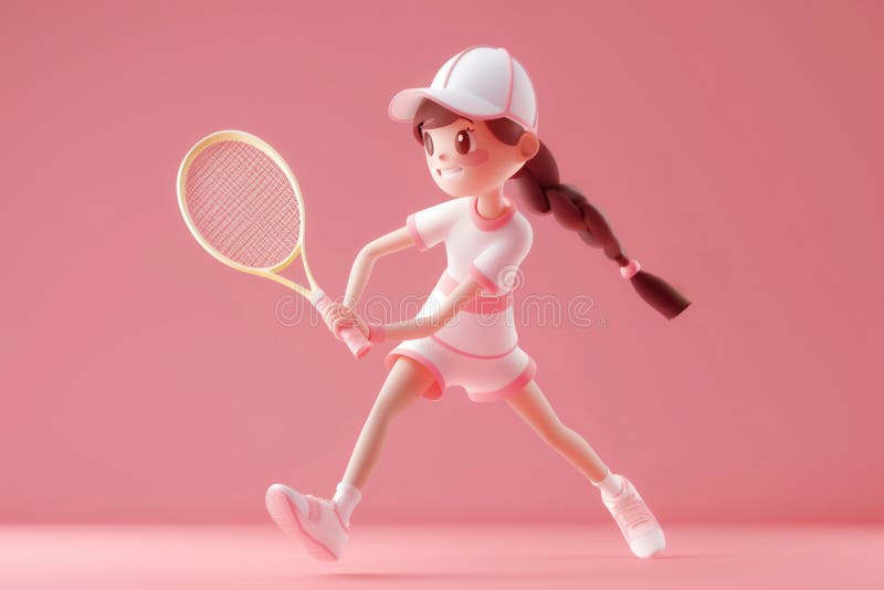 A Cute Friendly 3d Tennis Player Character. 3D Rendering Style ...