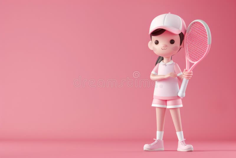 A Cute Friendly 3d Tennis Player Character. 3D Rendering Style ...