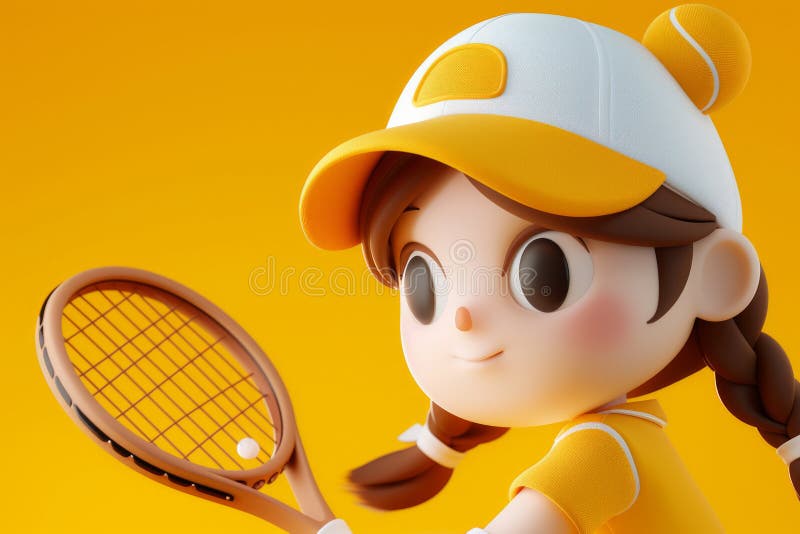 A Cute Friendly 3d Tennis Player Character. 3D Rendering Style ...