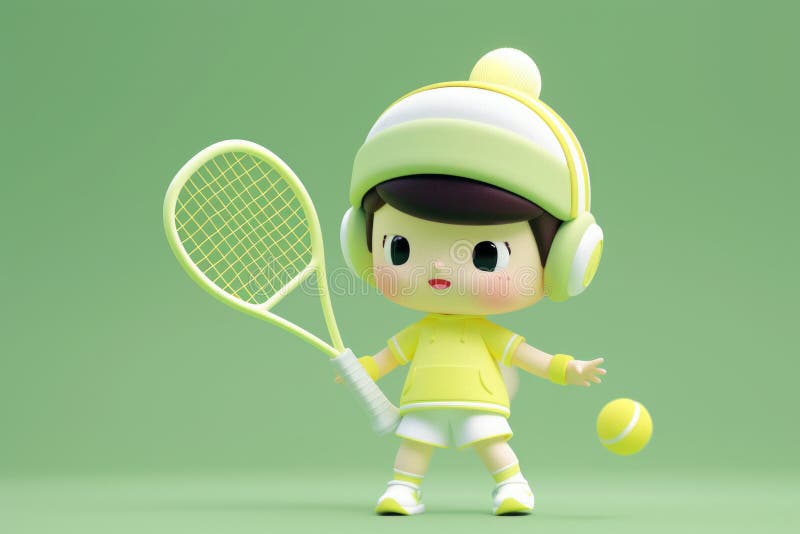 A Cute Friendly 3d Tennis Player Character. 3D Rendering Style ...