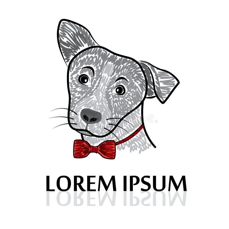 Cute Friendly Dog Icon. Hand-drawing. Stock Illustration - Illustration ...