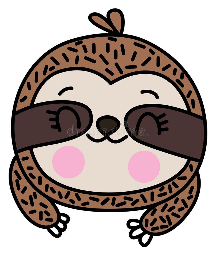 Cute and Friendly Face of Sloth Stock Vector - Illustration of jungle ...