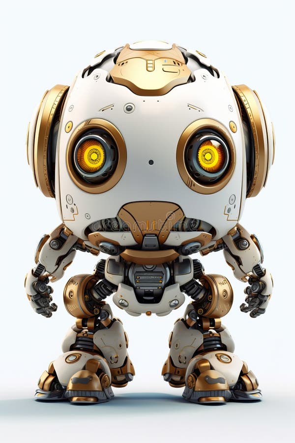 Cute Friendly Generative AI Bot Stock Illustration - Illustration of ...