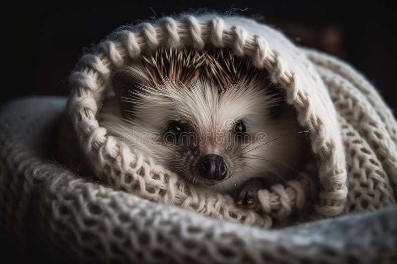 A Cute and Friendly Hedgehog Cuddled Up in a Blanket - this Hedgehog is ...