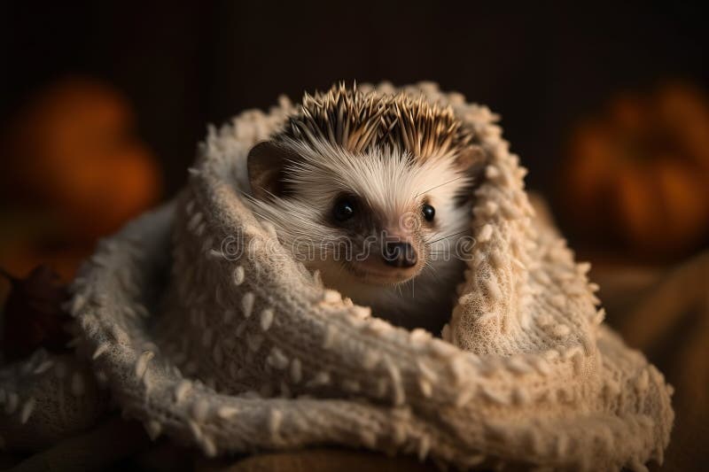 A Cute and Friendly Hedgehog Cuddled Up in a Blanket - this Hedgehog is ...