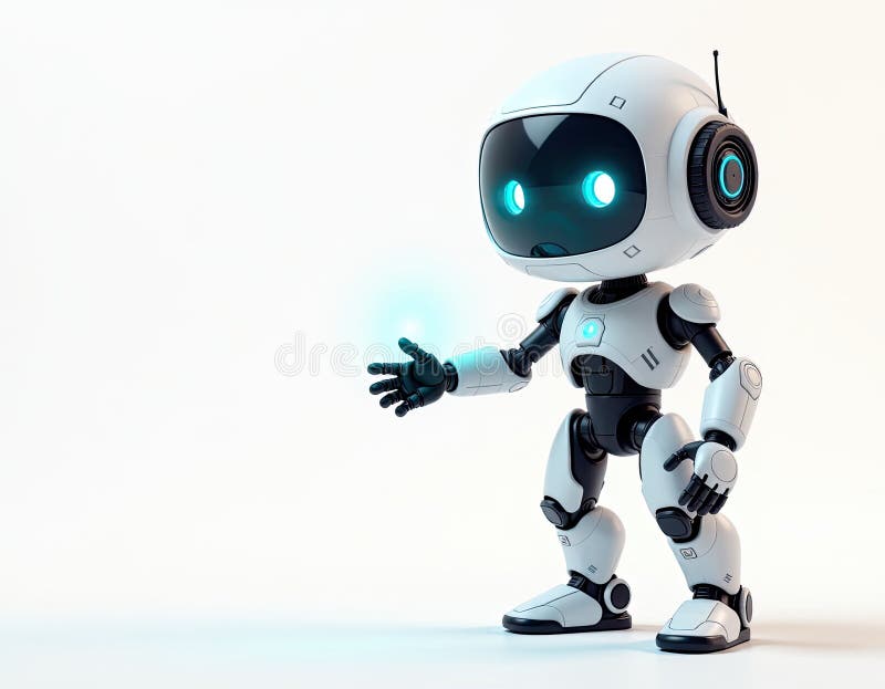 Cute Friendly Robot Extending Hand - AI Technology Future Concept Stock ...