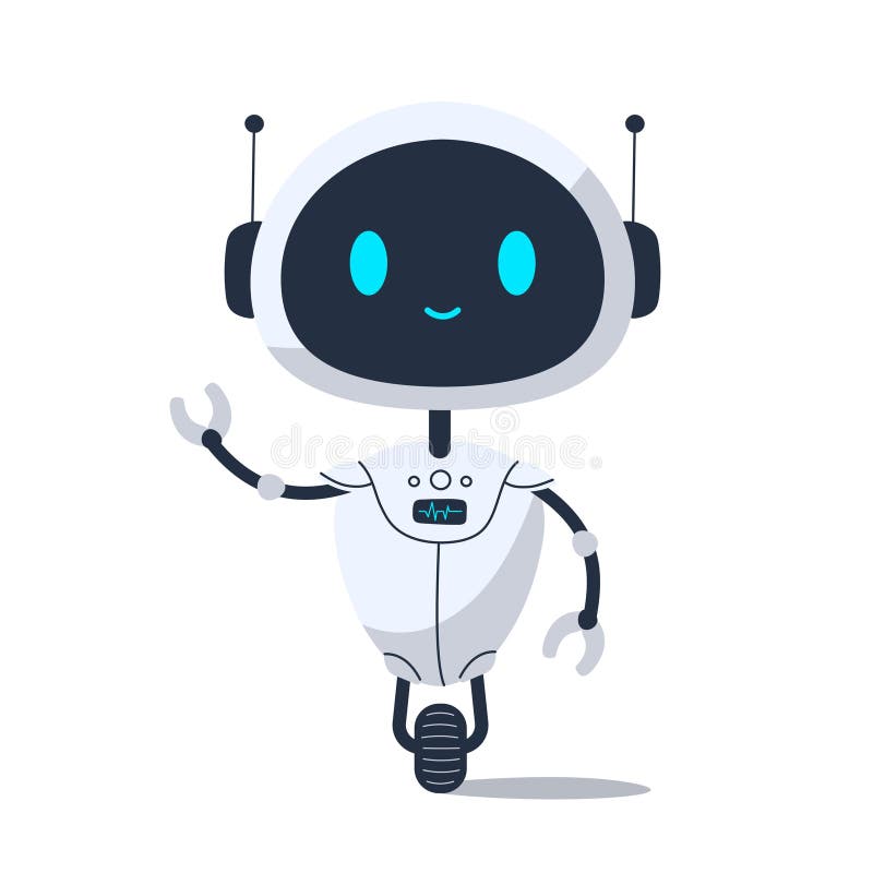 Cute Friendly Robot. Flat Vector Illustration of Futuristic AI ...