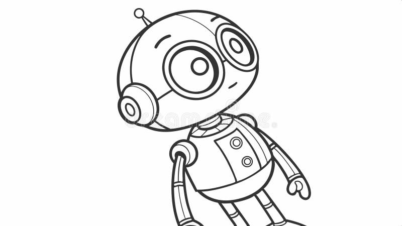 Cute Robot in an Abstract Forest, Vector Design Generative AI Stock ...