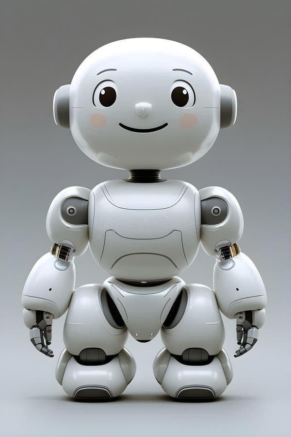 Friendly White Robot Carrying Empty Banner Ai Generated Character 3d ...