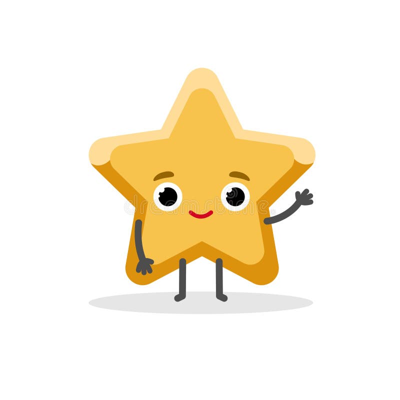 Cute Friendly Yellow Star Character Stock Vector - Illustration of ...