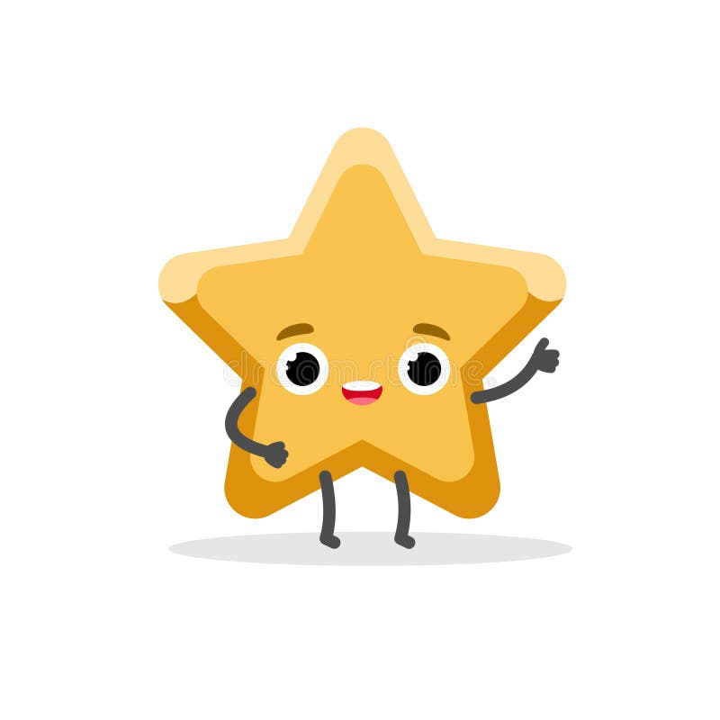 Cute Friendly Yellow Star Character Stock Vector - Illustration of ...